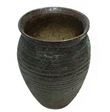 Ceramic Pot – Dark Grey Shining Pot - plantssouq
