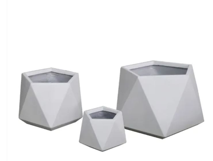 Fiber Clay Hexagonal Shape Plant Pots ZB - Plantssouq