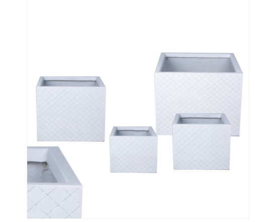 Square Fiber Clay Plant Pot FS1 - Plantssouq