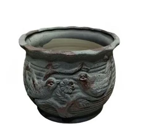 Ceramic Pot – Dark Grey Pot - Plantssouq.com